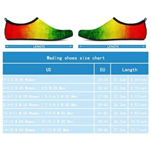 Water Shoes for Women Men Swim Beach Shoes Barefoot Quick-Dry Aqua Socks for Beach Swim Surf Yoga Exercise - Jamaican Colors Rasta