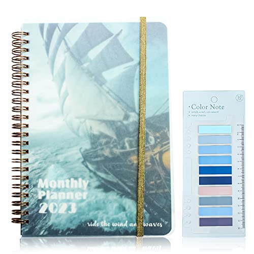 Mesen 2023 Planner - Planner/Calendar 2023, Jan.2023 - Dec.2023, Weekly Planner & Monthly With Tabs, 6.3" x 8.4", Hardcover Back Pocket Twin Wire Binding with Sticky Index Tabs, Daily Organizer