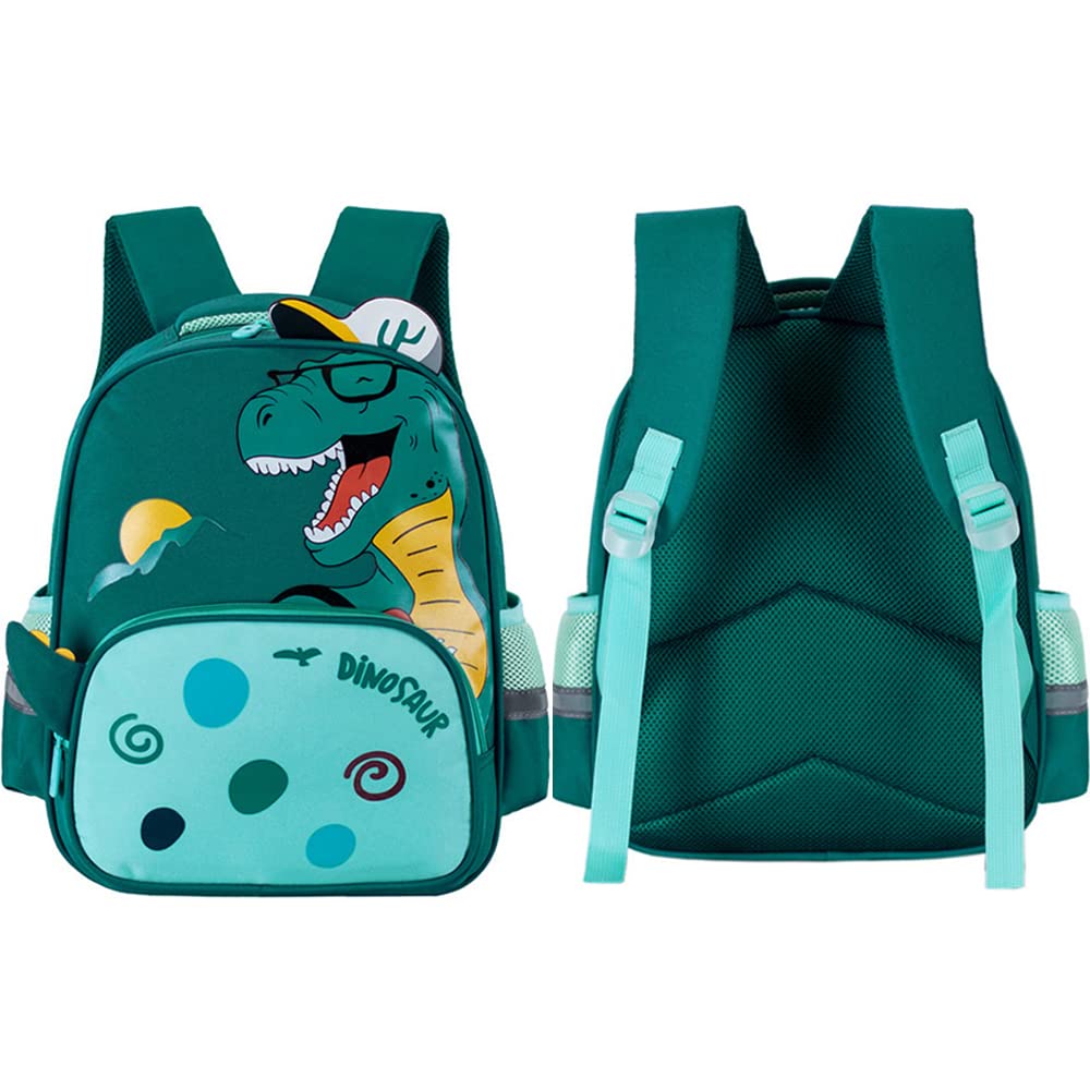 LESNIC Preschool Backpack for Boys & Girls, 37 * 30 * 12cm Backpack Kindergarten Age 3-8 Dinosaur Backpack, School Bag with Front Zip Pocket and Side Pockets