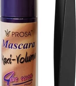 PROFESSIONAL Volumizing Mascara, Intense Length, Buildable, Defining, Curling, Waterproof, Lasts 18+ Hrs., Black, Prosa 4 en 1 Maxi-Volume + Tweezers