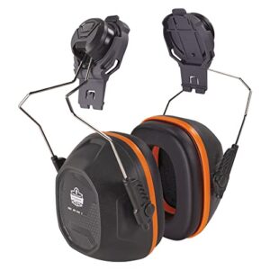 ergodyne nrr 26db mounted earmuffs, gray, full brim