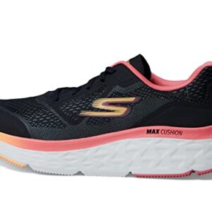 Skechers Max Cushioning Delta - Ultimate Endurance Shoes for Women - Textile Upper with Padded Collar, and Stylish Black/Hot Pink 8.5 B - Medium