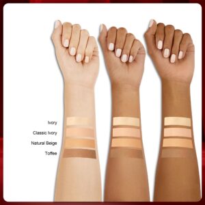 FV Waterproof Foundation with Medium Coverage, Oil-free & Long Lasting, Lightweight, Matte Foundation for Oily/Normal Skin, Sweat-resistant Liquid Makeup Foundation for Face, 30g, Ivory