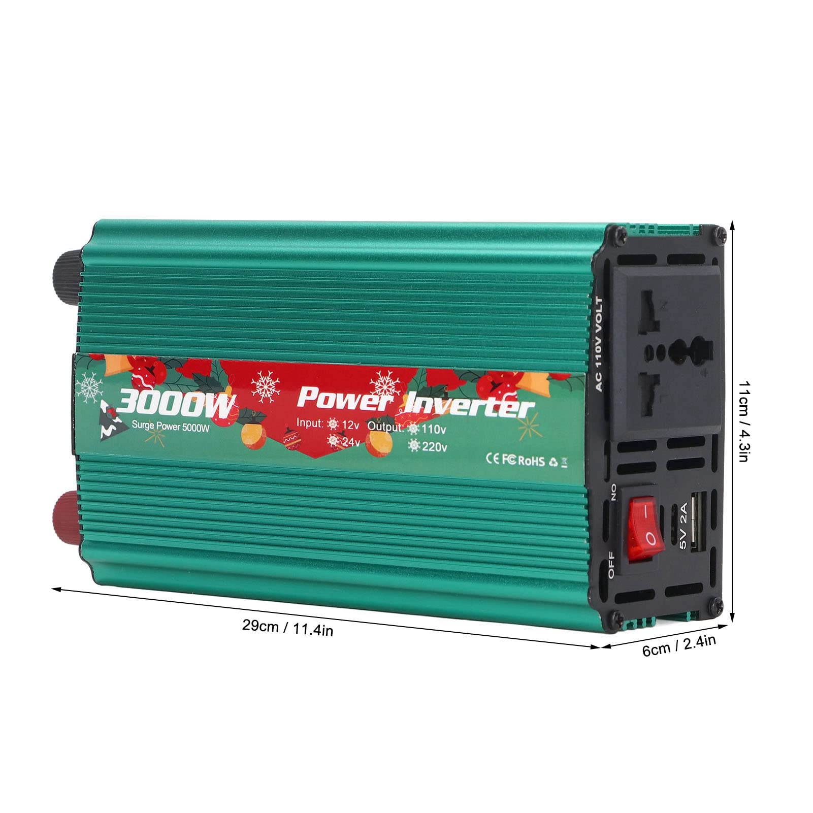 Intelligent Car Power Inverter DC to AC Outdoor Sine Solar Inverter 24V 3000W (110V)