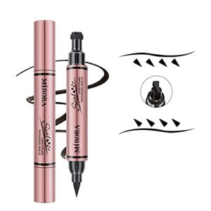 eyeliner stamp - winged eyeliner stamp for all eye shapes, easy cat eye stencil makeup tool, smudgeproof & waterproof liquid eye liner pen, winged stamp (10mm, black)