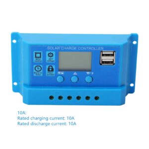 Solar Charge Controller, 12V 24V MPPT Solar Panel Charge Controller Parameter 2 USB LCD Display for RVs (10A)