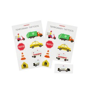 transportation temporary tattoos, 2 sheets | car themed party favors | city transportation party gift