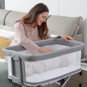 ronbei baby bassinet, bedside bassinet for baby easy folding and storage bassinets for newborn/infants portable travel lightweight bassinet