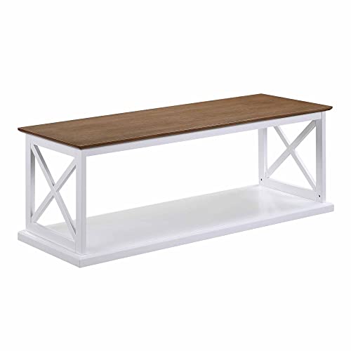 Convenience Concepts Coventry Coffee Table with Shelf, Driftwood/White