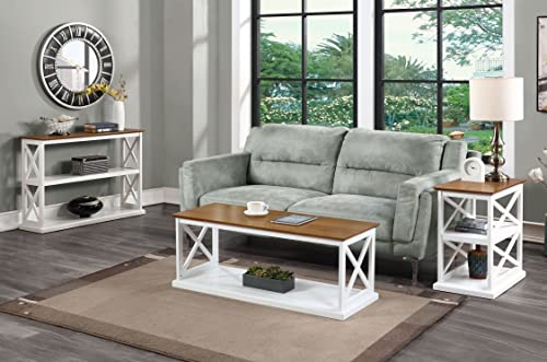 Convenience Concepts Coventry Coffee Table with Shelf, Driftwood/White