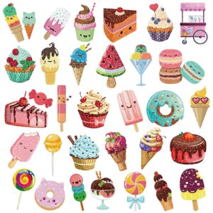 casciybo glitter ice cream temporary tattoos for kids, 130 styles cupcake tiramisu donut dessert fake waterproof tattoo stickers for kids birthday party favors supplies gifts decorations