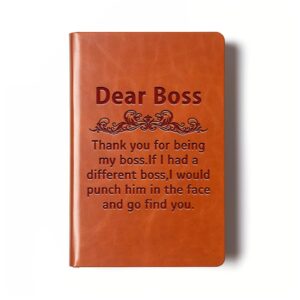 JOHSBYD Boss Appreciation Gift Leather Notebook Mentor Travel Writing Notebook Amazing Leader Journal Notebook Mentor Leader Farewell Gifts for Boss Leader Mentor Coworker (thank you for being)