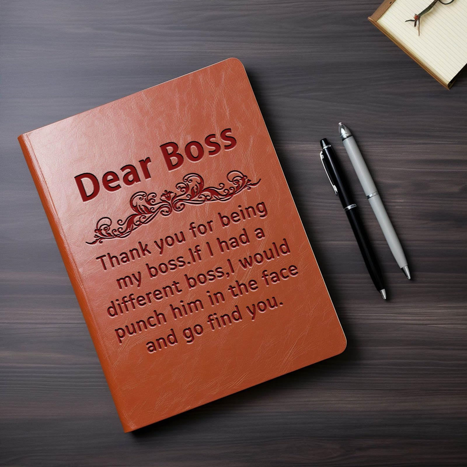 JOHSBYD Boss Appreciation Gift Leather Notebook Mentor Travel Writing Notebook Amazing Leader Journal Notebook Mentor Leader Farewell Gifts for Boss Leader Mentor Coworker (thank you for being)