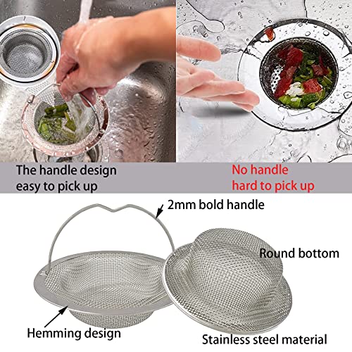 YouOKLight Kitchen Sink Strainer, Sink Drain Strainer, Kitchen Sink Stopper, Sink Strainer, Kitchen Sink Strainer Stainless Steel, 4.4" Diameter with Handle for Home, Kitchen, Bathroom. 2 pcs