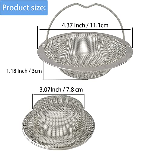 YouOKLight Kitchen Sink Strainer, Sink Drain Strainer, Kitchen Sink Stopper, Sink Strainer, Kitchen Sink Strainer Stainless Steel, 4.4" Diameter with Handle for Home, Kitchen, Bathroom. 2 pcs