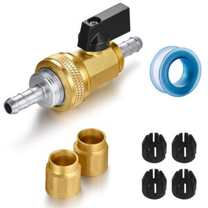 yelun garden telescopic hose end adapter with shut off valve,garden retractable hose end fittings kit,repair connector,garden hose brass shut off valve 1set