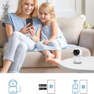 ANNKE Crater 2-2K WiFi Pan Tilt Smart Security Camera, Upgraded 3MP Baby/Pet Monitor, Indoor Camera 360-degree with Two-Way Audio, Human Motion Detection, Cloud & SD Card Storage, Works with Alexa