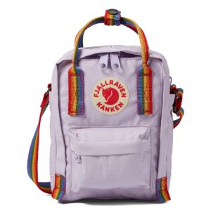 Fjällräven Kånken Rainbow Sling Bag - Vinyl Construction - Zipper Closure - Carry Handles - Polyamide Lining Pastel Lavender/Rainbow One Size One Size