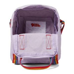 Fjällräven Kånken Rainbow Sling Bag - Vinyl Construction - Zipper Closure - Carry Handles - Polyamide Lining Pastel Lavender/Rainbow One Size One Size