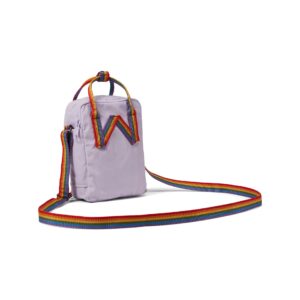 Fjällräven Kånken Rainbow Sling Bag - Vinyl Construction - Zipper Closure - Carry Handles - Polyamide Lining Pastel Lavender/Rainbow One Size One Size