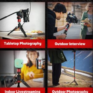 IFOOTAGE Small Tripod, Professional Mini Tripod for Photography, Tabletop Tripod for Photography, Aluminum Heavy Duty, Desktop Tripod Compatible with Sony, Nikon, Canon DSLR Camera, IFOOTAGE Base