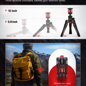 IFOOTAGE Small Tripod, Professional Mini Tripod for Photography, Tabletop Tripod for Photography, Aluminum Heavy Duty, Desktop Tripod Compatible with Sony, Nikon, Canon DSLR Camera, IFOOTAGE Base