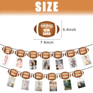 Football 1st Birthday Monthly Photo Banner Football Theme First Year Photo Banner for Newborn to 12 Months, First Year Down Banner With Football Balloon, Football First Birthday Party Decoration