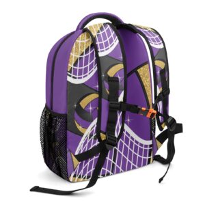 XIUCOO Custom Printed Volleyball Purple Backpack Personalized Name Causual Daypack for Sport Camping