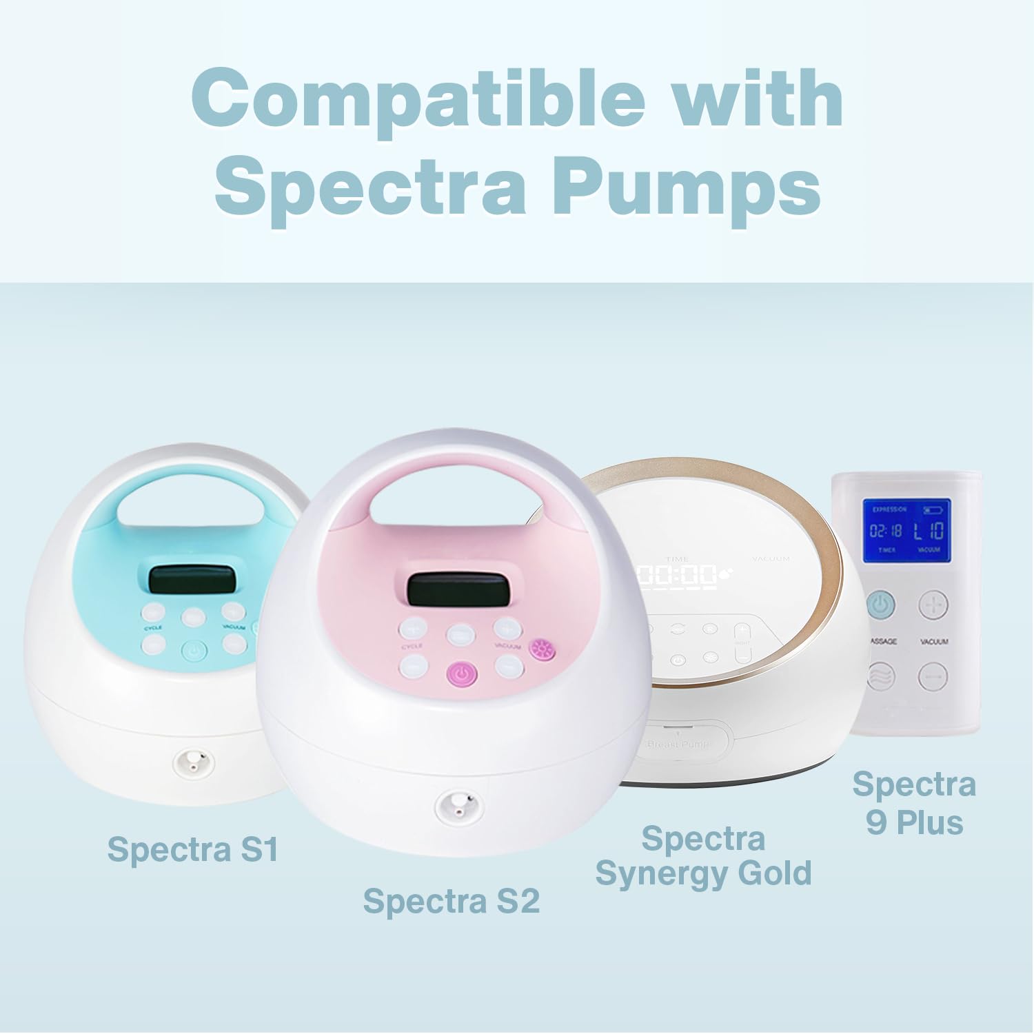 [8-Count] Papablic Duckbill Valves and Backflow Protector Compatible with Spectra S1 Spectra S2 Spectra 9 Plus Breast Pumps, Not Original Spectra Pump Parts, BPA/DEHP Free