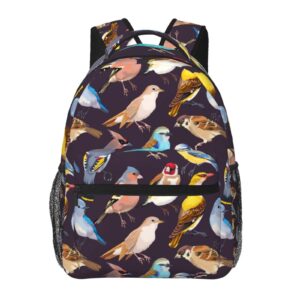 qurdtt funny bird pattern backpack big capacity backpack lightweight casual travel laptop daypack for men women