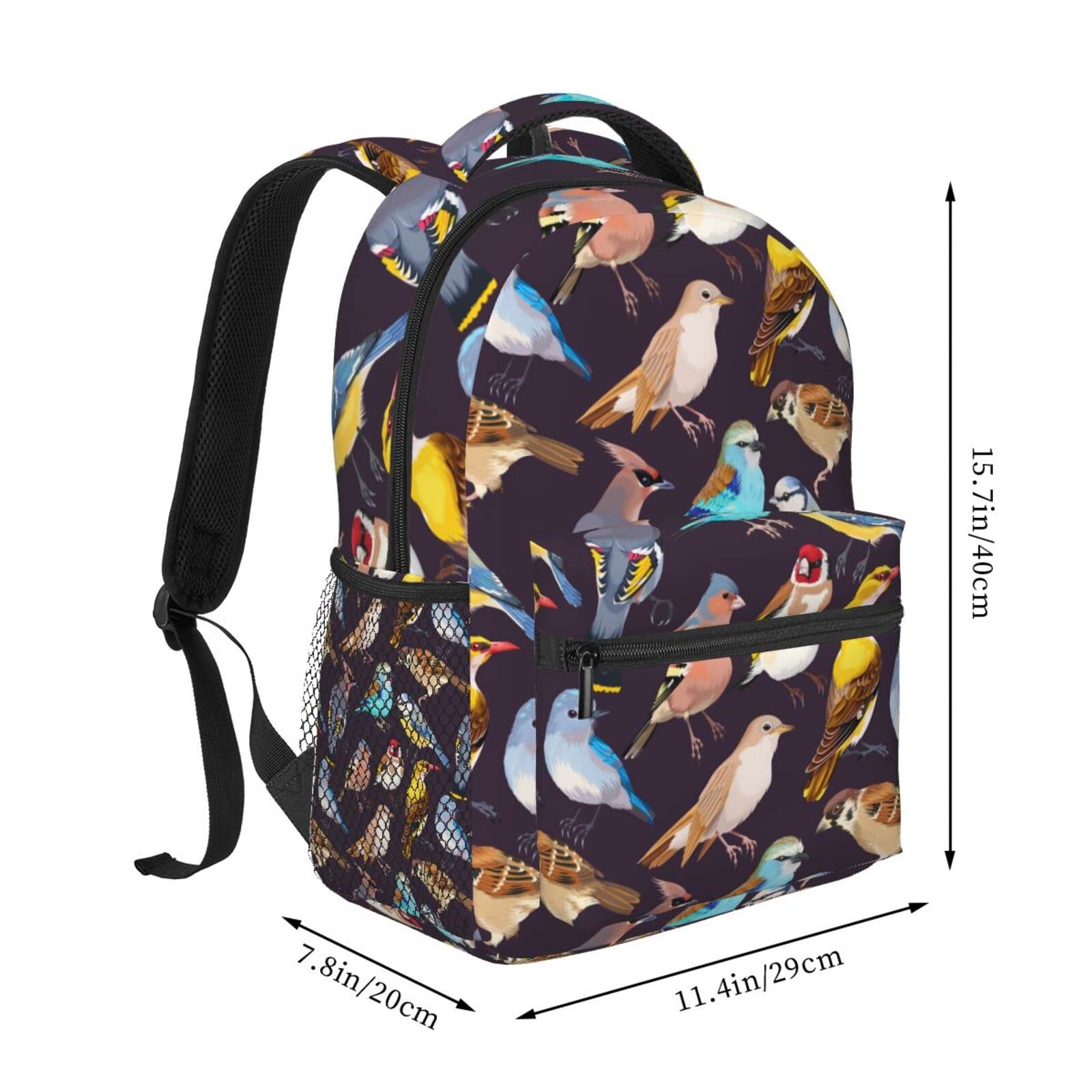 Qurdtt Funny Bird Pattern Backpack Big Capacity Backpack Lightweight Casual Travel Laptop Daypack for Men Women