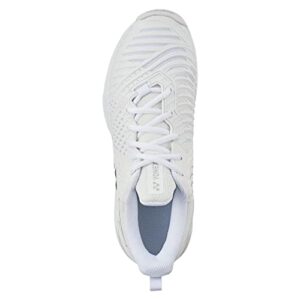 YONEX Women's Power Cushion Sonicage 3 Tennis Shoes (White/Silver, us_Footwear_Size_System, Adult, Women, Numeric, Medium, Numeric_8_Point_5)