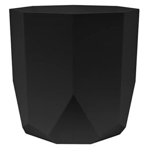 bloem tuxton modern hexagon small planter: 10" - black - matte finish, durable resin, modern design, optional drainage holes, for indoor and outdoor use, gardening, 2.7 gallon capacity