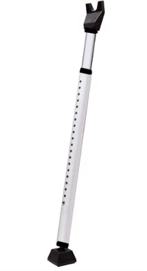 Generic 2-in-1 Solid Steel Security Bar, Heavy Duty Door Stopper and Sliding Patio Door Jammer, Compact, Adjustable Telescopic Length, White