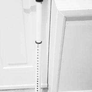 Generic 2-in-1 Solid Steel Security Bar, Heavy Duty Door Stopper and Sliding Patio Door Jammer, Compact, Adjustable Telescopic Length, White