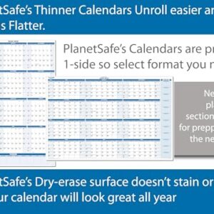 PlanetSafe Calendars Vertical Sky Blue July 2023 to June 2024 Fiscal/Academic Year 12 Month Wall Calendar 36 x 24- Large Dry & Wet Erasable with Next Year Planner -Great for Office & Projects