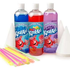 Nostalgia Snow Cone Machine Bundle with Kool-Aid Snow Cone Syrup Party Kit | Make Delicious Shaved Ice Treats