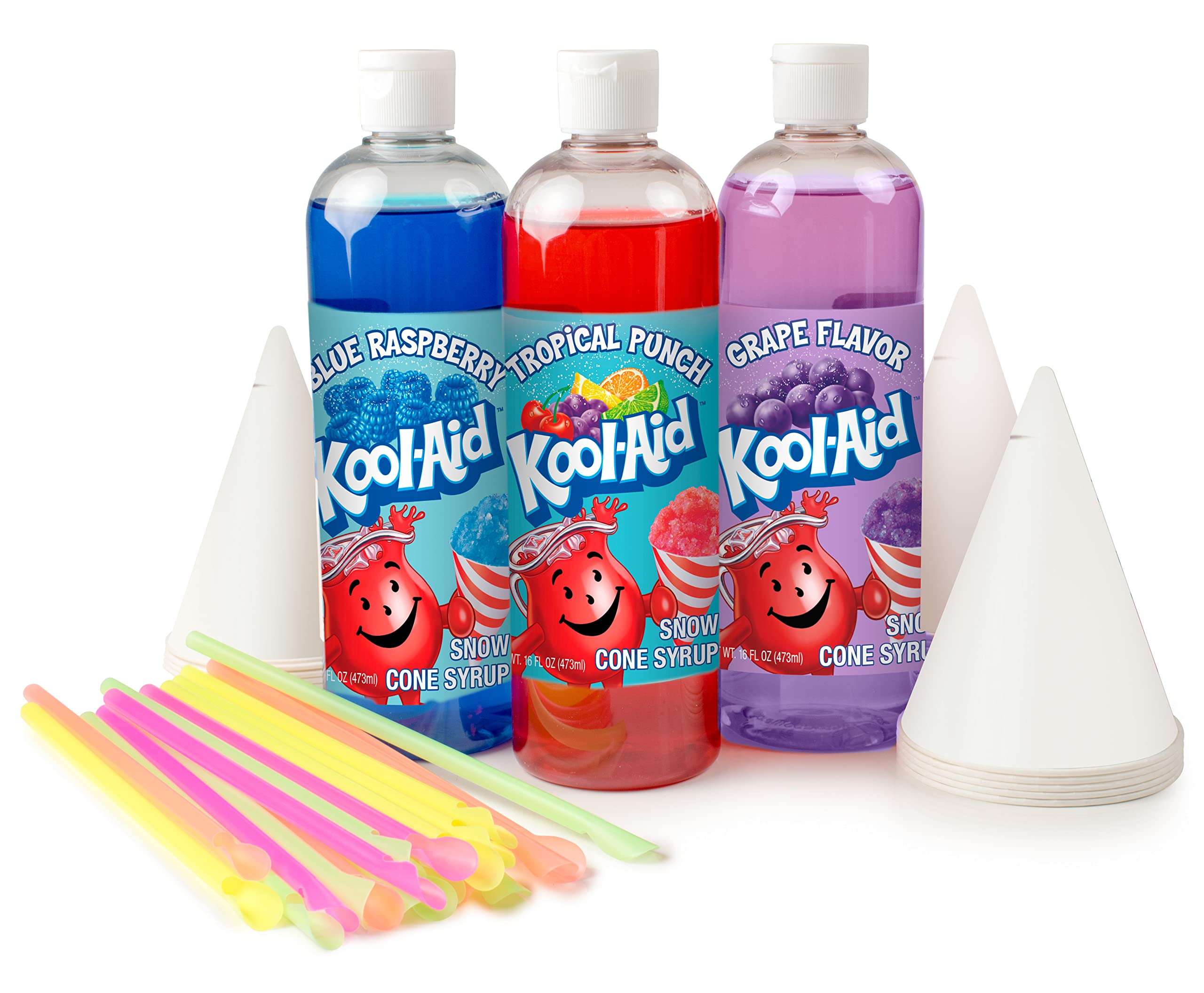 Nostalgia Snow Cone Machine Bundle with Kool-Aid Snow Cone Syrup Party Kit | Make Delicious Shaved Ice Treats