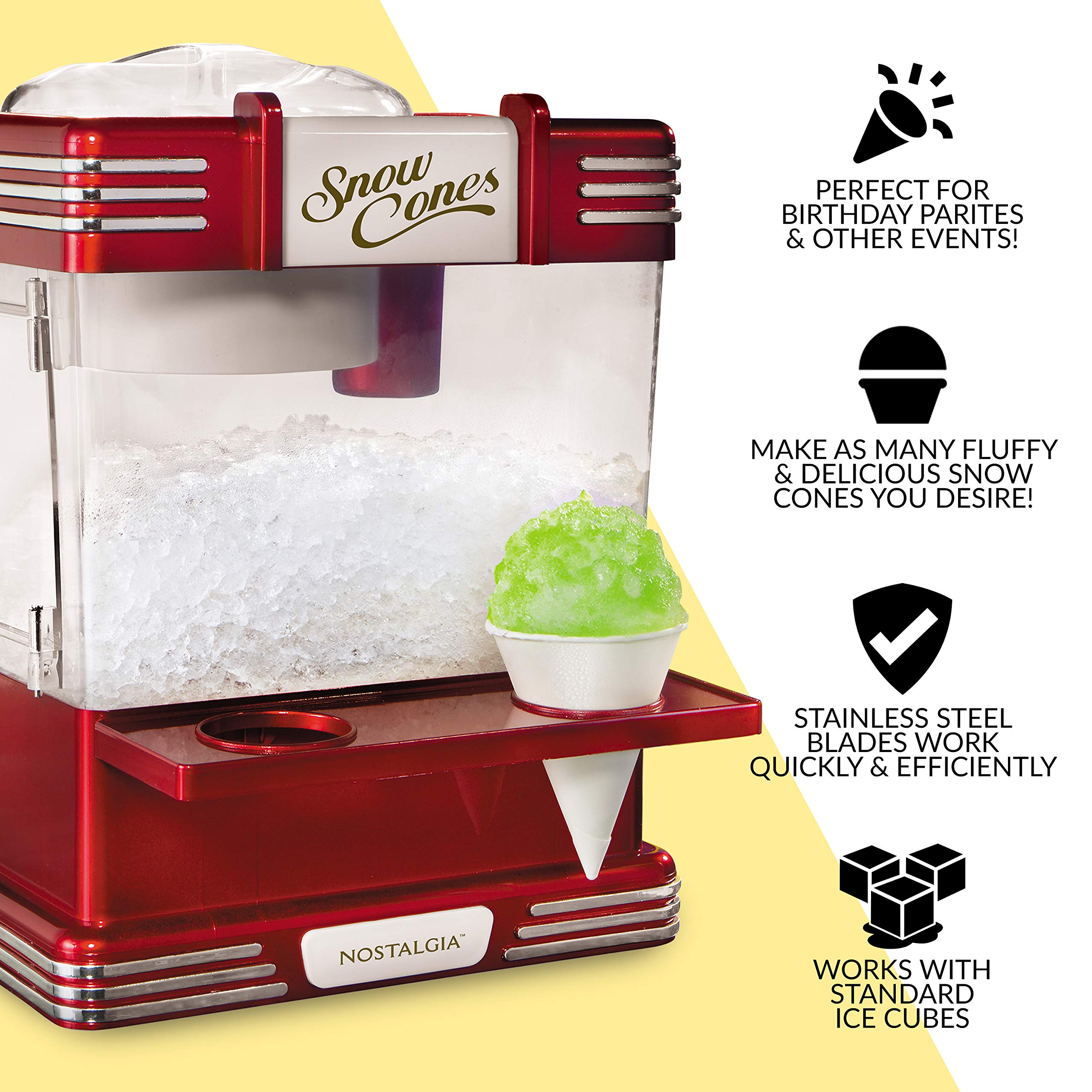 Nostalgia Snow Cone Machine Bundle with Kool-Aid Snow Cone Syrup Party Kit | Make Delicious Shaved Ice Treats