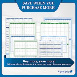 PlanetSafe Calendars Horizontal Sky Blue July 2023 to June 2024 Fiscal/Academic Year 12 Month Wall Calendar 36 x 56- Large Dry & Wet Erasable with Next Year Planner -Great for Office & Projects