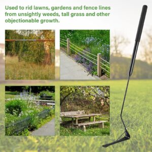 DACK 36" Grass Whip with Double-Edged Serrated Blade, Manual Weed Whacker, Swing Blade Grass Cutter & Weed Sling Blade for Tall Grass and Overgrown Weeds in Yard Ditches Forests and Fields