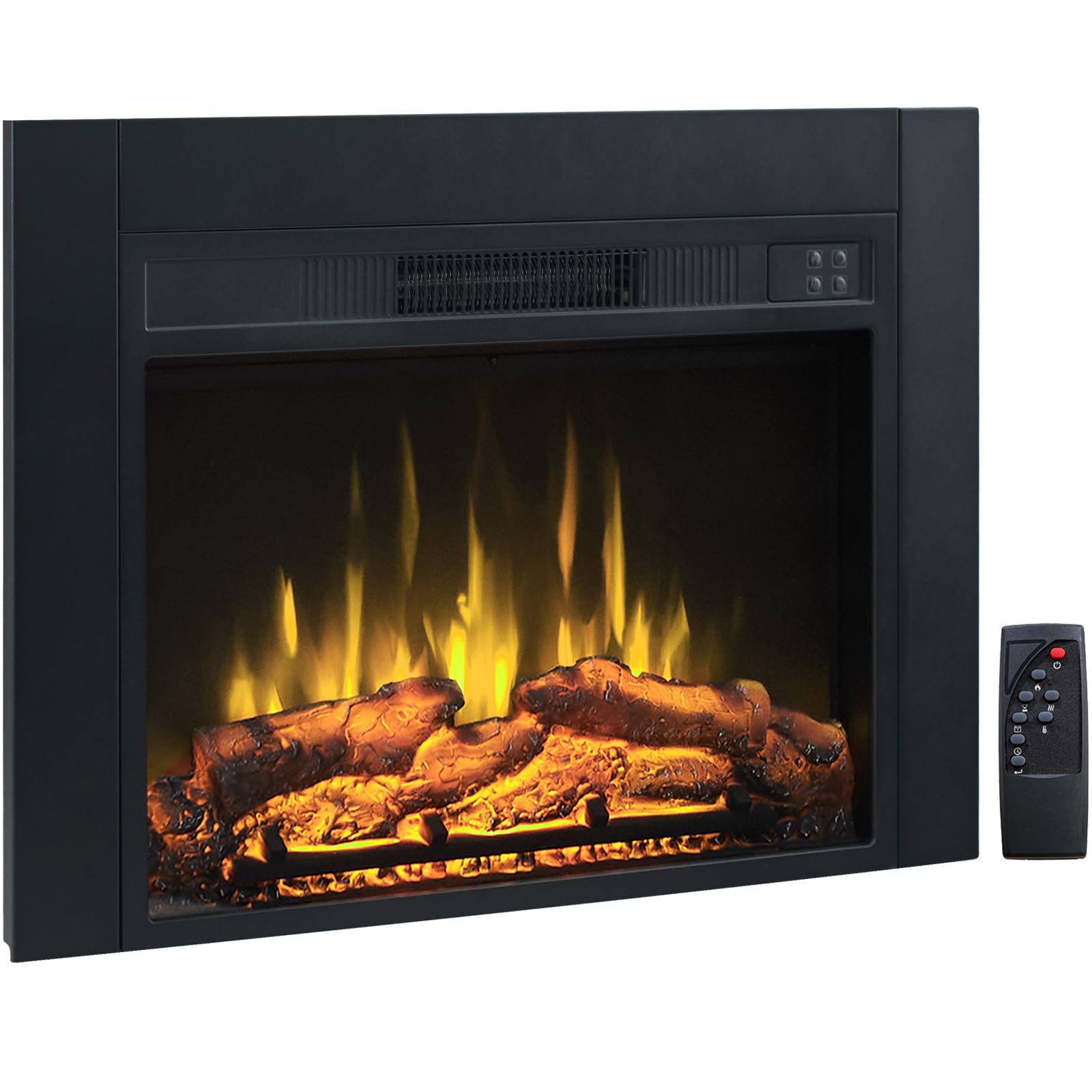 Efiretric® Adam Electric Fireplace Insert with Front Trim Kit, 23" W x 17" H (EF447) with Front Trim Kit, 1500W Heater, Remote Control and Timer