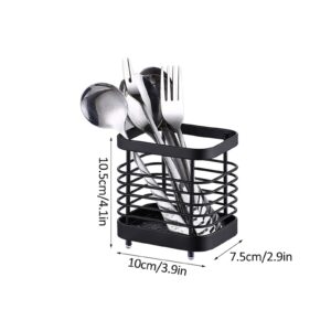 MEUMITY Utensil Holder for Kitchen Counter,Stainless Steel Utensil Organizer Wire Kitchen Utensil Organizer with Drain Holes Silverware Organizer for Countertop Kitchen,C