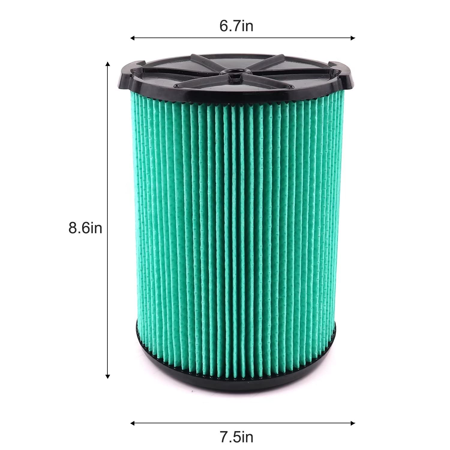 2 Pack VF6000 Filter for Ridgid 5-20 Gallon Wet Dry Vacuums, 5-Layer Pleated Fit for Husky 6-9 Gallon Vacs, WD5500 WD0671 WD6425 WD7000 WD1280 WD1851 WD1680 WD1956 RV2400A 1400RV RV2600B