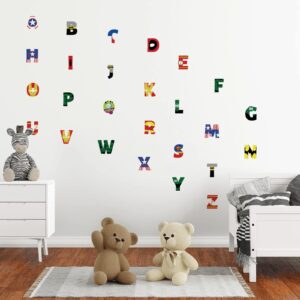 Alphabets Stickers ABC Letters Wall Stickers Kids Wall Decal Peel and Stick for Baby Boys Girls Bedroom Nursery Playroom Daycare Kids Room Wall Decor