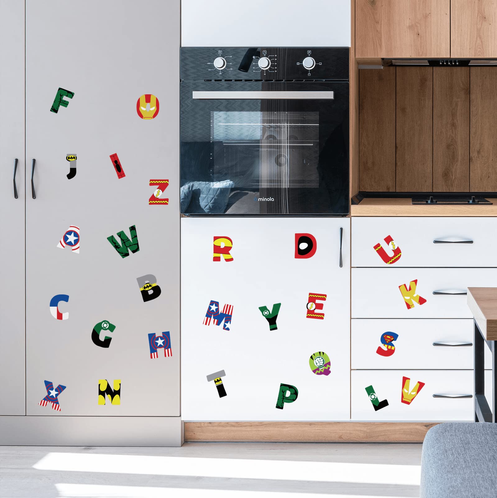 Alphabets Stickers ABC Letters Wall Stickers Kids Wall Decal Peel and Stick for Baby Boys Girls Bedroom Nursery Playroom Daycare Kids Room Wall Decor