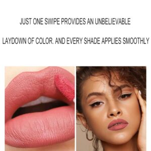 Easilydays 2Pcs Matte Nude Lip Liner Pencil and Lip Stick Set, Velvety Creamy Matte Lip Crayon Full Coverage Lip Stain High Pigment Waterproof, No Smudge Lipstick for Women, Smooth Matte Lip Color Makeup (#01)