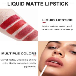 Easilydays 2Pcs Matte Nude Lip Liner Pencil and Lip Stick Set, Velvety Creamy Matte Lip Crayon Full Coverage Lip Stain High Pigment Waterproof, No Smudge Lipstick for Women, Smooth Matte Lip Color Makeup (#01)