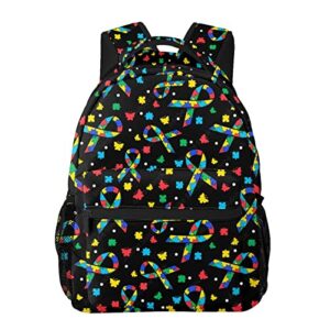 Qurdtt Autism Awareness Backpack High Capacity Laptop Backpack Travel Hiking Camping Daypack for Men Women