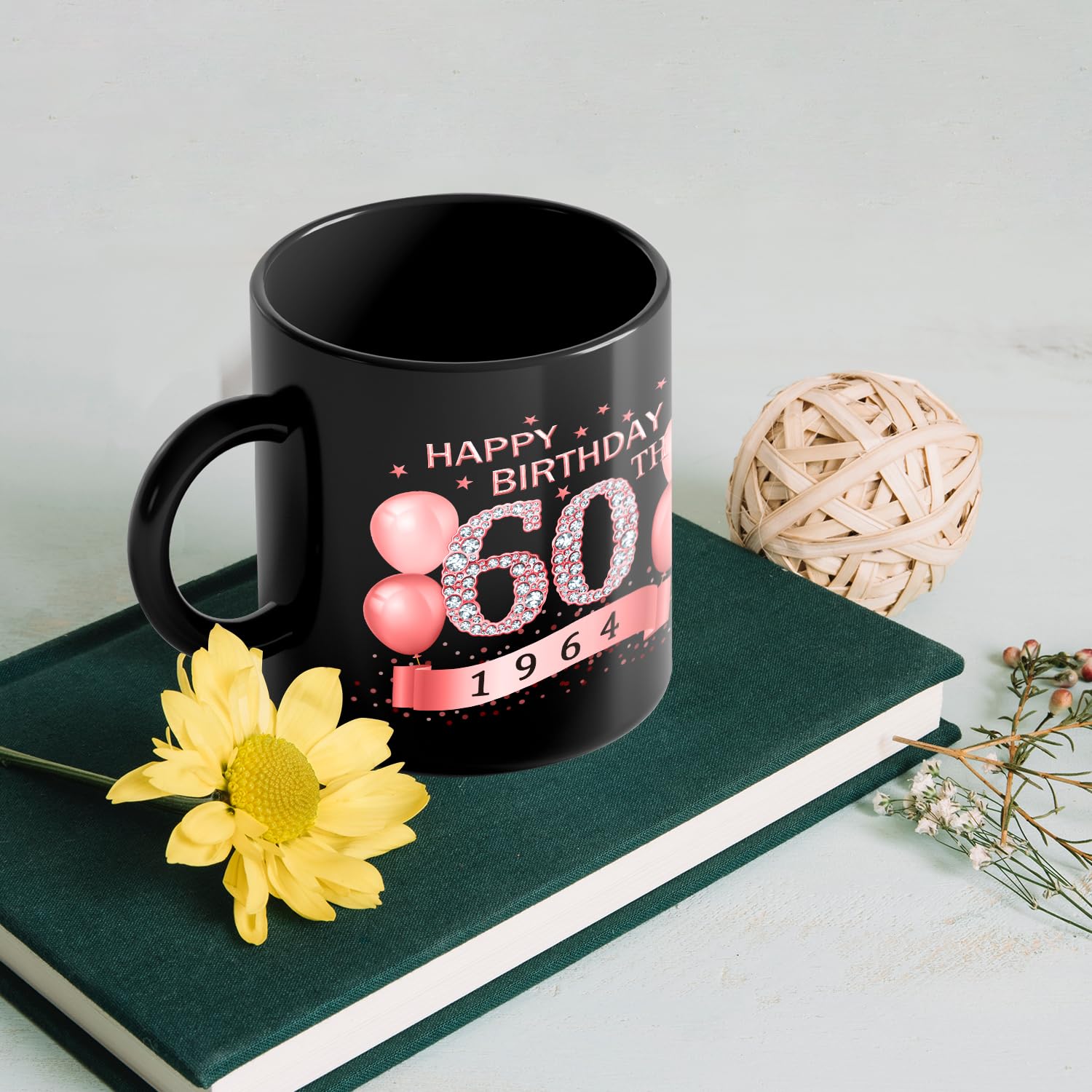 60th Birthday Gifts for Women Men - 1964 Old Time Information - 60th Birthday Mug - 60th Birthday For Her & Him - Unique Funny 60th Bday Gift Idea - Milestone Birthday - 12oz - Rose Gold